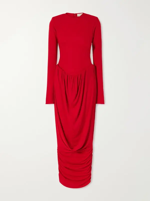 ILKYAZ OZEL Camino Gathered Crepe Gown