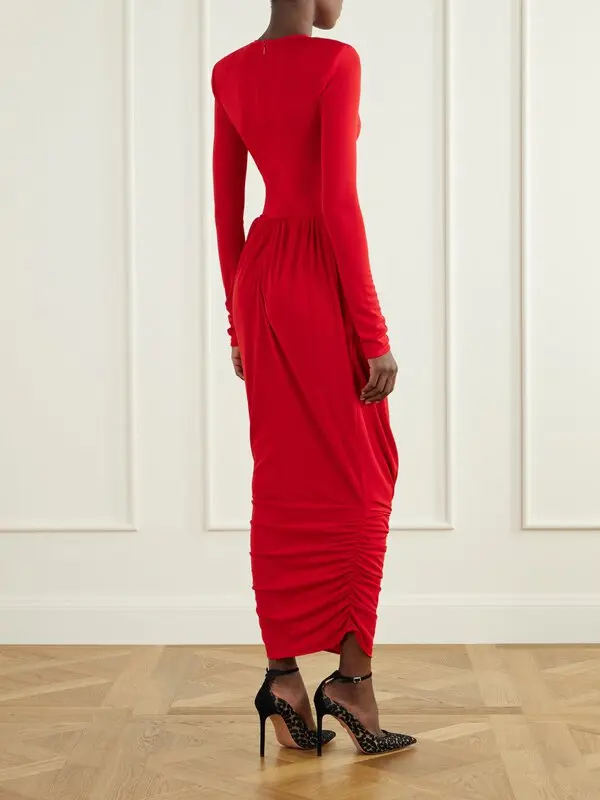 ILKYAZ OZEL Camino Gathered Crepe Gown