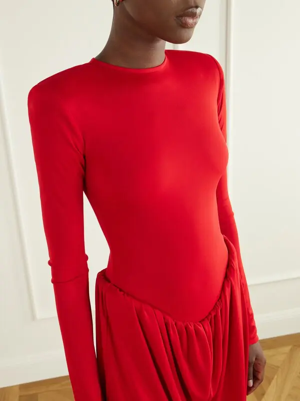 ILKYAZ OZEL Camino Gathered Crepe Gown