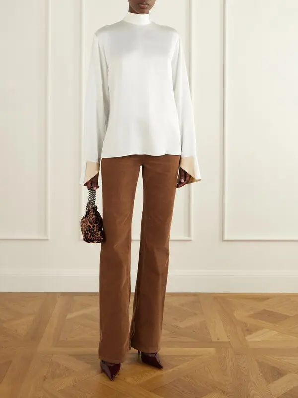 Stella McCartney Tie-detailed Satin Blouse