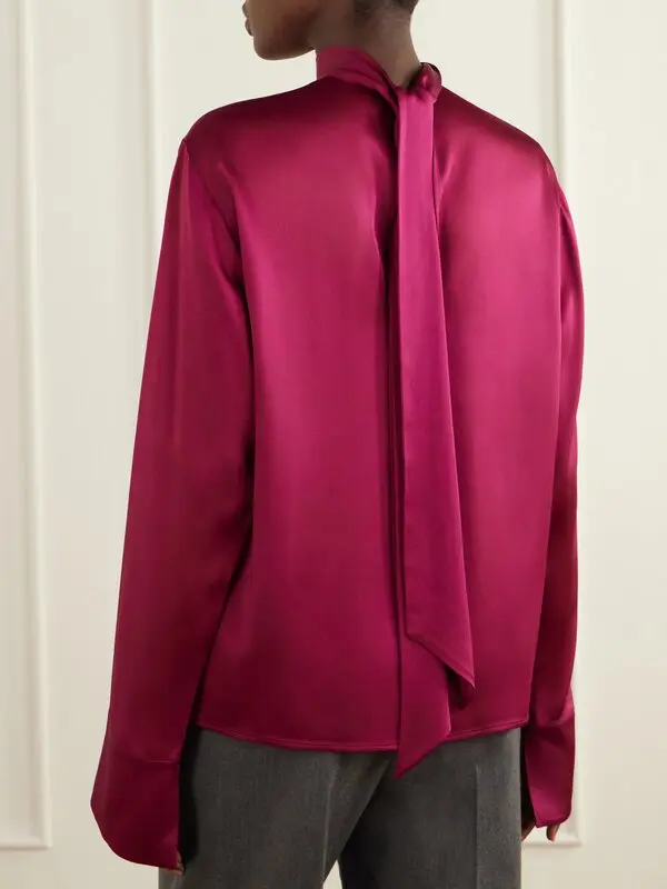 Stella McCartney Tie-detailed Satin Blouse
