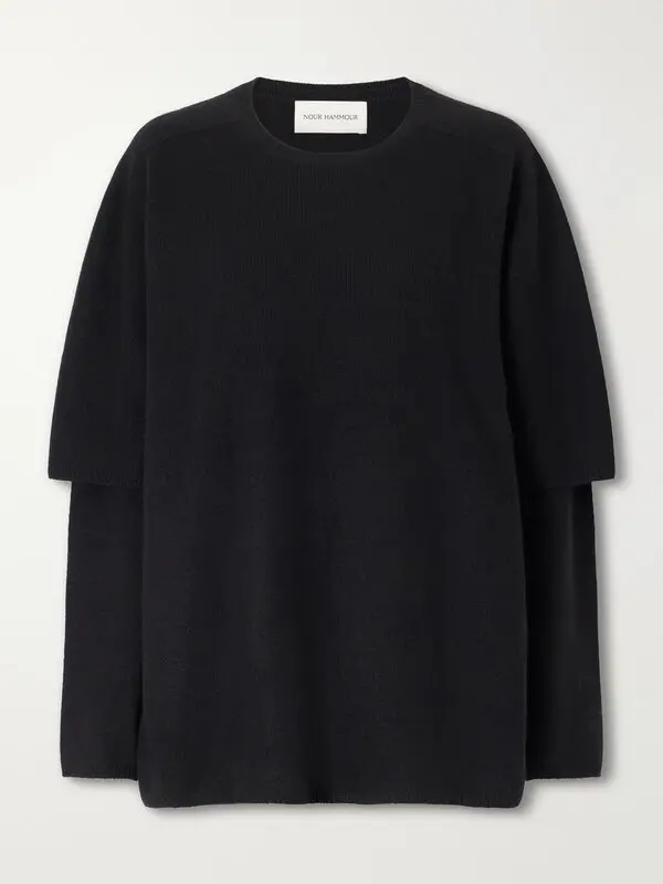 Nour Hammour Cobain Layered Cashmere Sweater
