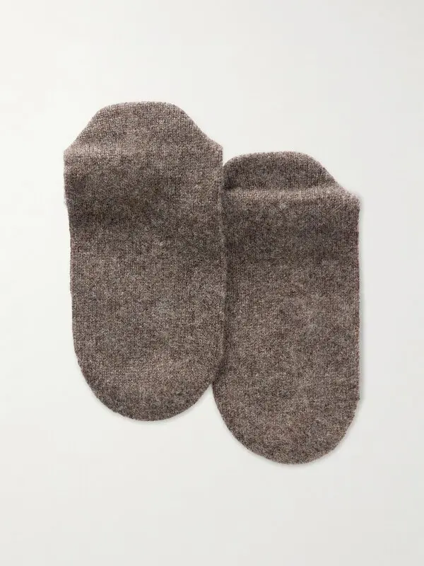 Nour Hammour Cashmere And Wool-blend Tights - Brown