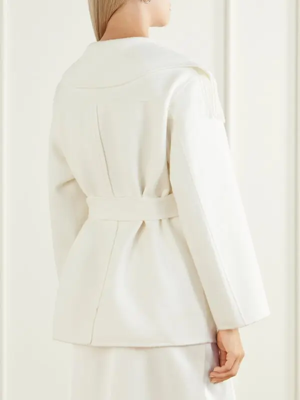 Simkhai Rowen Belted Fringed Wool-blend Jacket