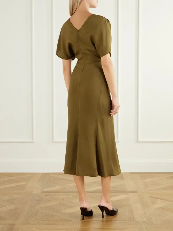 Victoria Beckham Bela Gathered Midi Dress