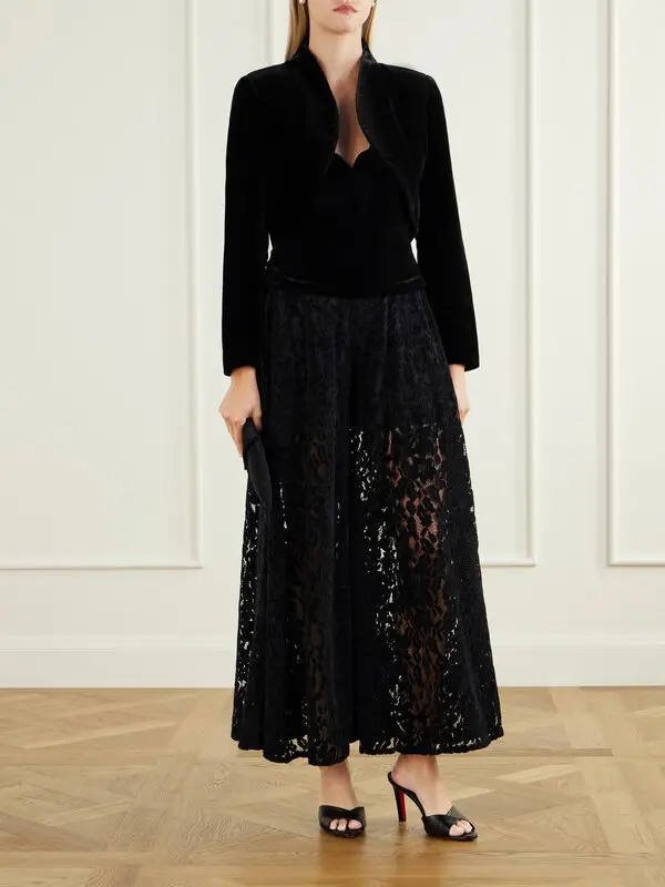 Costarellos Elvie Cropped Velvet Jacket