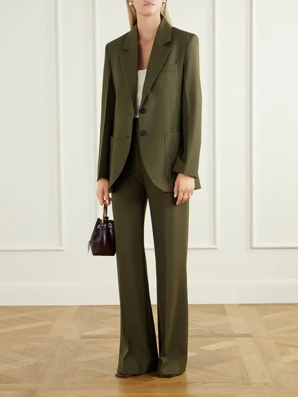 Victoria Beckham Stretch Wool-blend High-waist Flared Pants