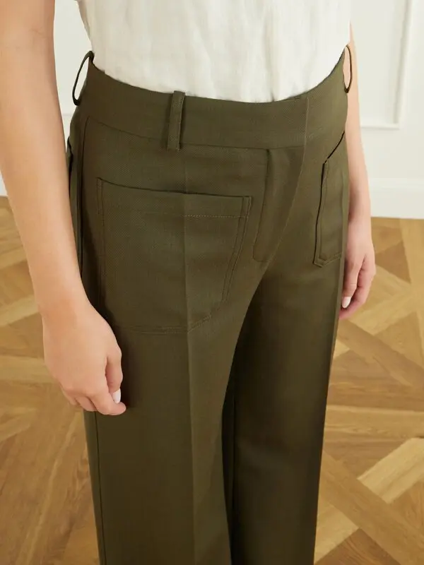 Victoria Beckham Stretch Wool-blend High-waist Flared Pants