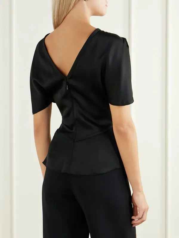 Victoria Beckham Bela Draped Satin Blouse