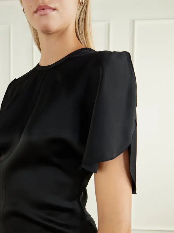 Victoria Beckham Bela Draped Satin Blouse