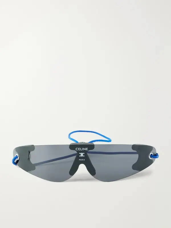 Celine Runner Shield-style Injection Sunglasses - Blue