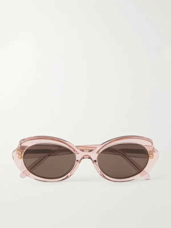 Loewe Oval Slim Oval-frame Acetate Sunglasses - Pink