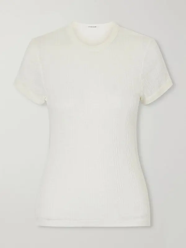 MOTHER The Itty Bitty Ringer Ribbed Cotton-jersey T-shirt - White