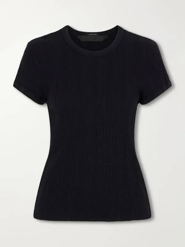 MOTHER The Itty Bitty Ringer Ribbed Cotton-jersey T-shirt - Black
