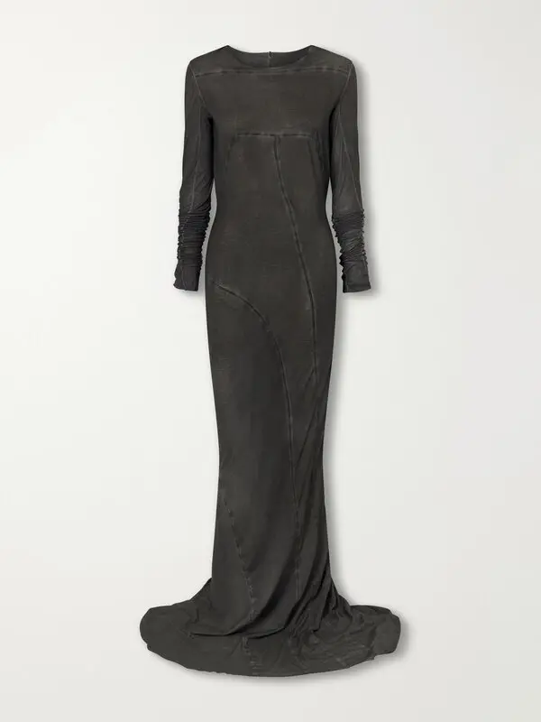 Rick Owens Cotton-mesh Gown - Black