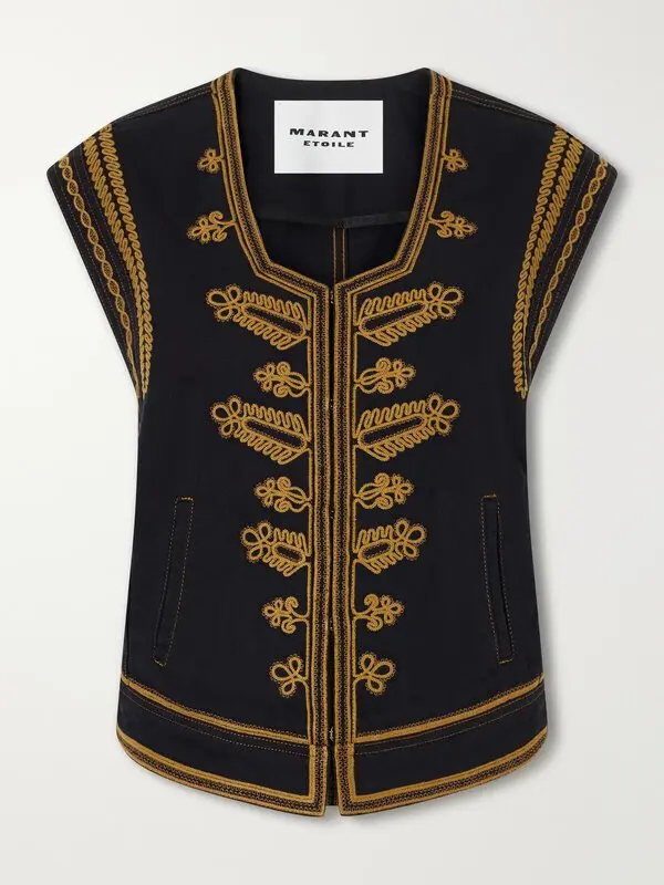 MARANT ETOILE Edmee Embroidered Cotton Vest