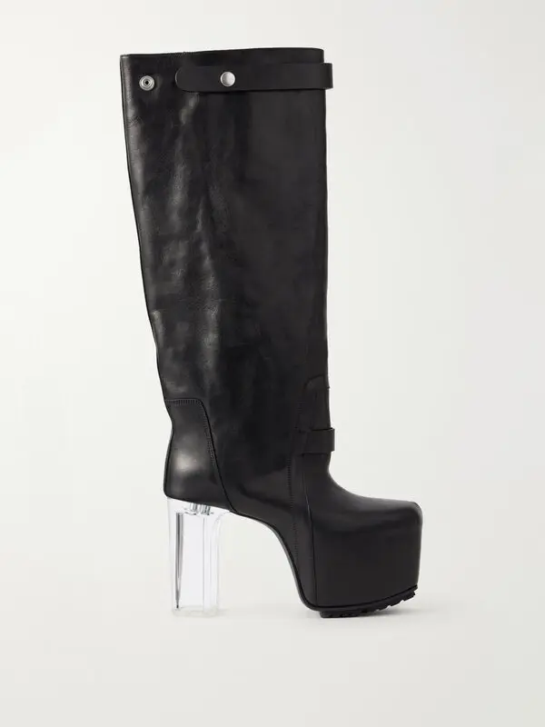 Rick Owens Naska Kiss 120 Leather Knee Boots