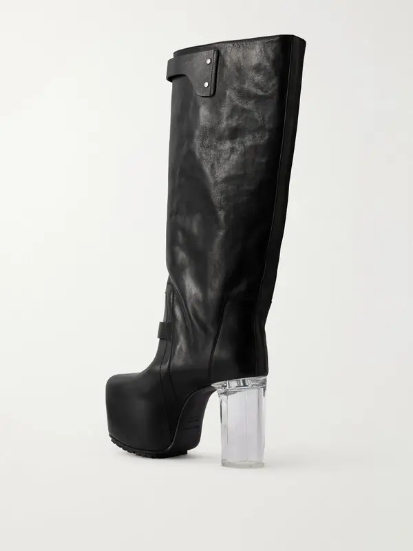 Rick Owens Naska Kiss 120 Leather Knee Boots