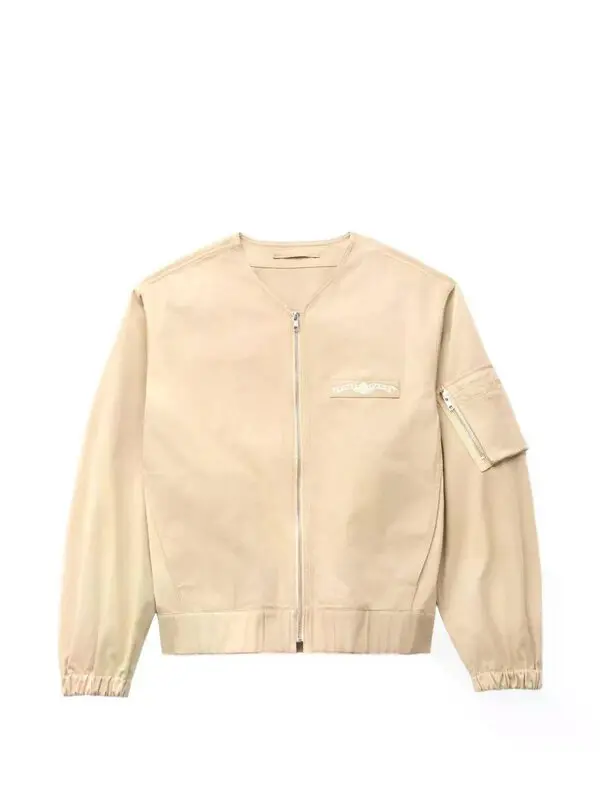 Kenzo Paris Emblem Collarless Bomber Jacket - Neutrals