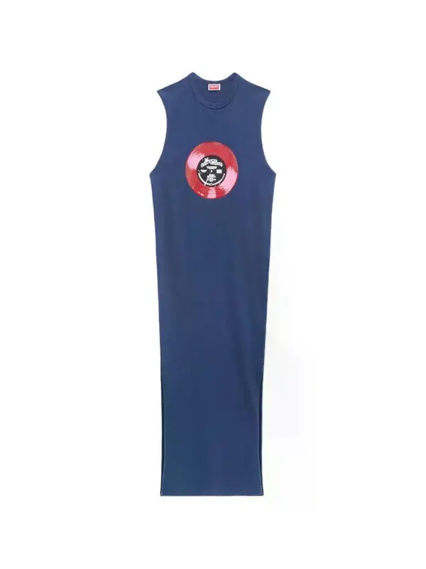 Kenzo Sounds Graphic-print Sleeveless Maxi Dress