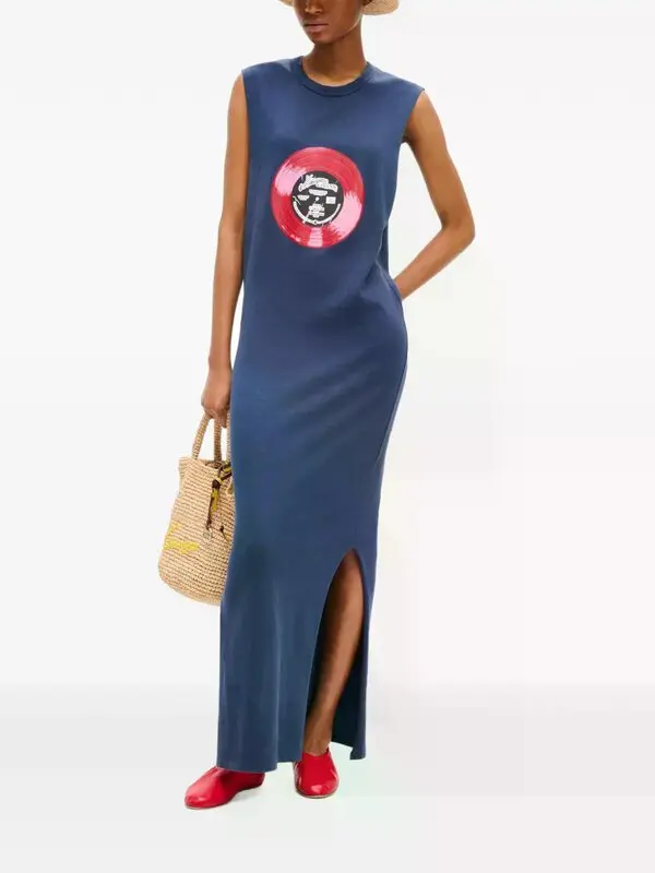 Kenzo Sounds Graphic-print Sleeveless Maxi Dress