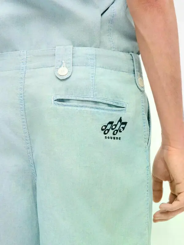 Kenzo Sounds Chambray Cargo Shorts