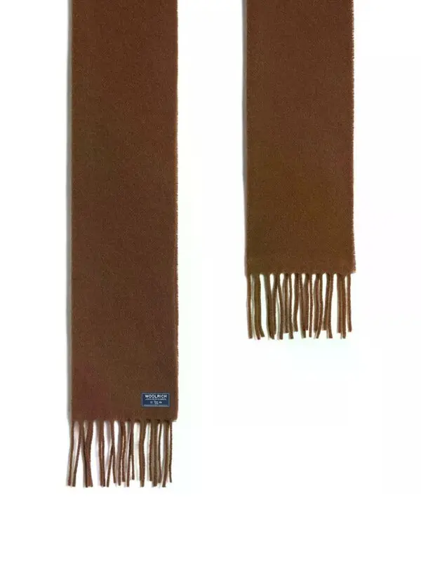 Woolrich Fringed Logo-patch Scarf