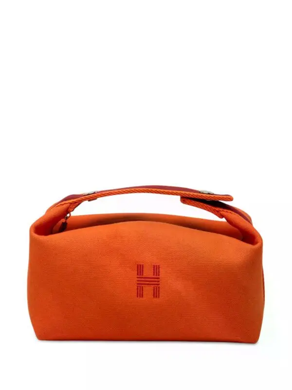 Hermès 2012-2026 Small Toile Bride A Brac Case Vanity Bag - Orange