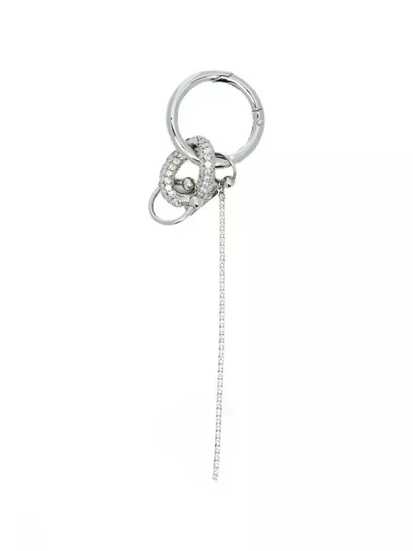 JUSTINE CLENQUET Dolly Crystal-embellished Keyring - Silver