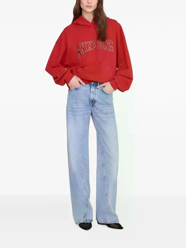 ANINE BING Harvey Logo-embroidered Hoodie