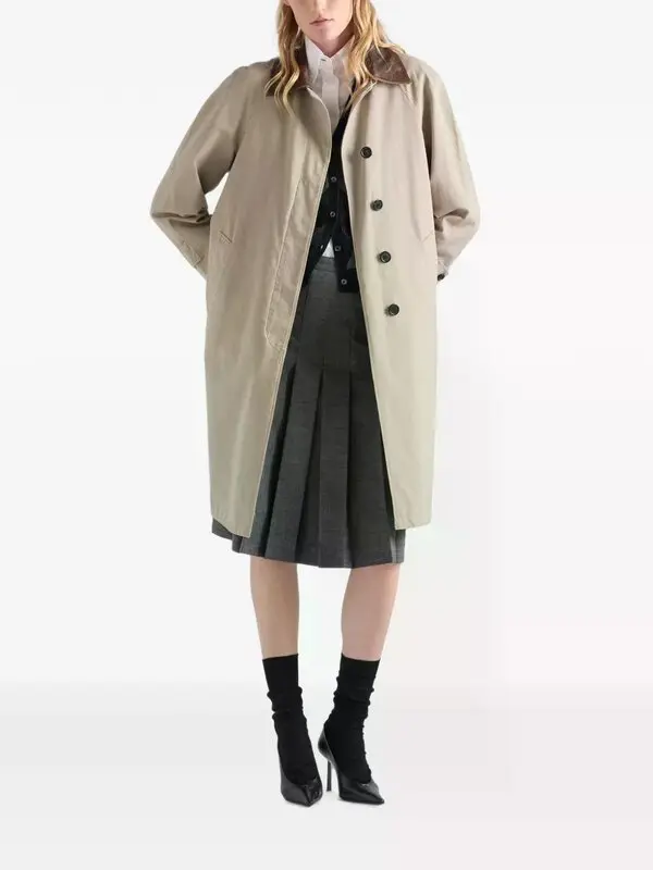 Prada Single-breasted Old Poplin Coat