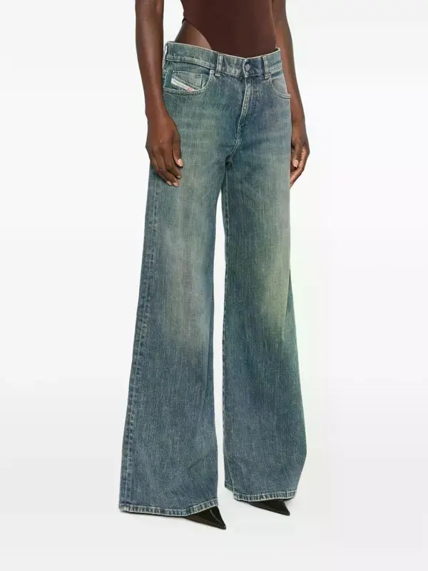 DIESEL® Faded Flared Jeans - Blue