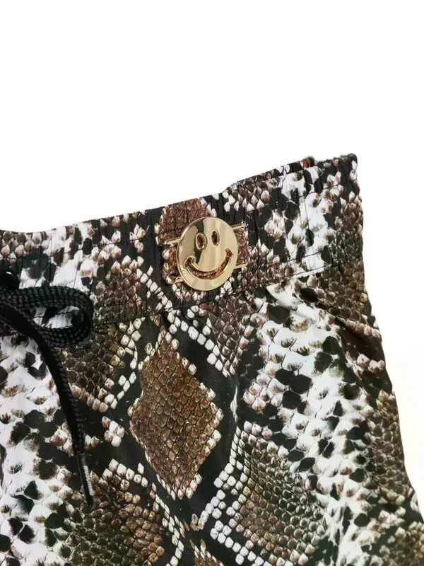 Moschino Smiley Snakeskin-print Swimming Shorts