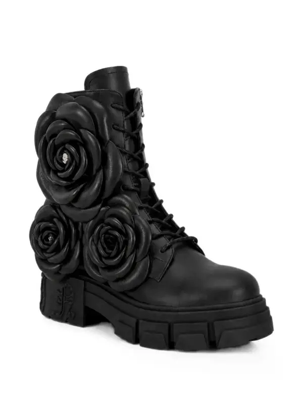 Philipp Plein Lace-up Boots Gothic Plein Flowers