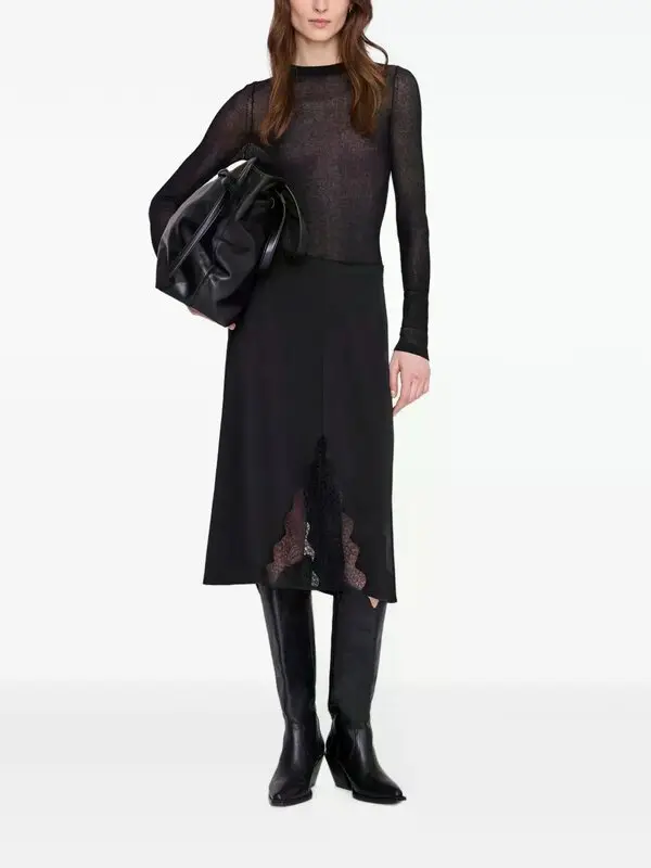 ANINE BING Malou Satin Midi Skirt