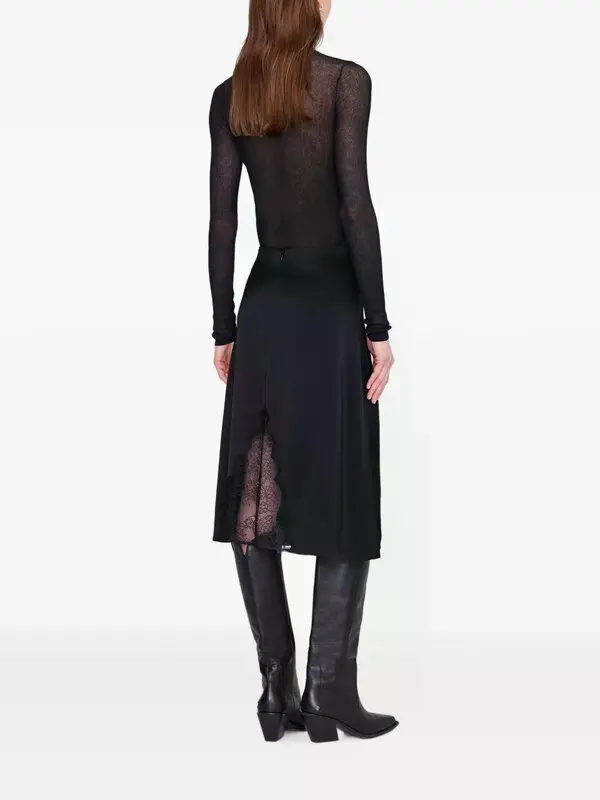 ANINE BING Malou Satin Midi Skirt