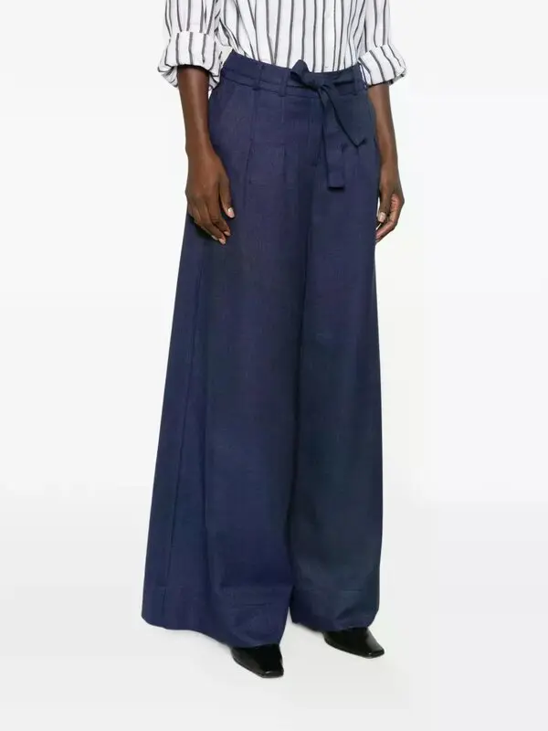 MAISON123 Belted Wide-leg Trousers