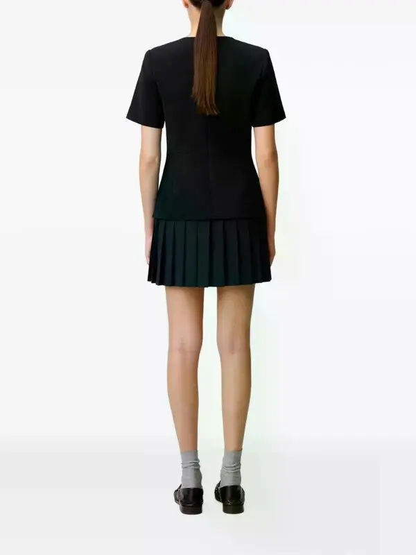 Claudie Pierlot Short Pleated Peplum Dress