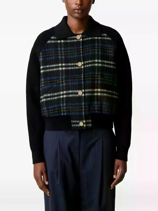 Claudie Pierlot Striped Bi-material Jacket