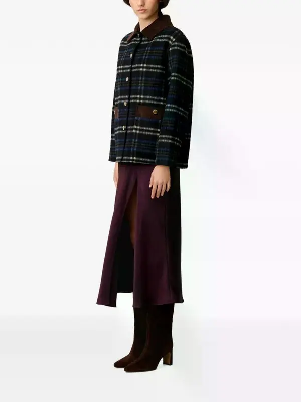 Claudie Pierlot Checked Wool Blend Coat