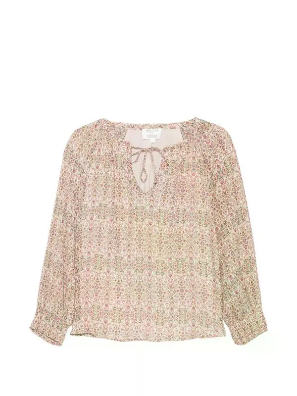 MAISON123 Damia Floral-print Tie-neck Blouse