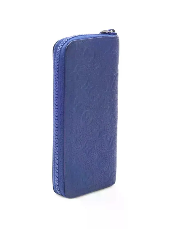LOUIS VUITTON 2021 Monogram Taurillon Zippy Wallet - Blue