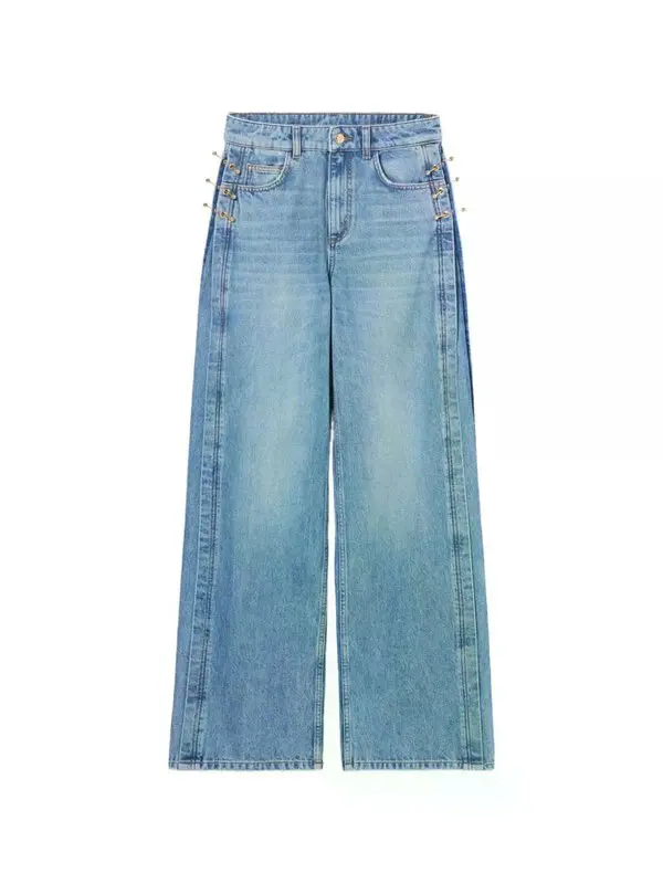 Claudie Pierlot Organic Cotton Denim Jeans With Gold Details