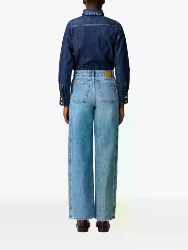 Claudie Pierlot Organic Cotton Denim Jeans With Gold Details