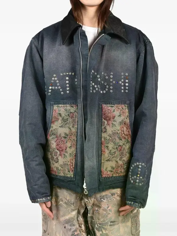 SATOSHI NAKAMOTO Floral Tapestry Panel Work Jacket
