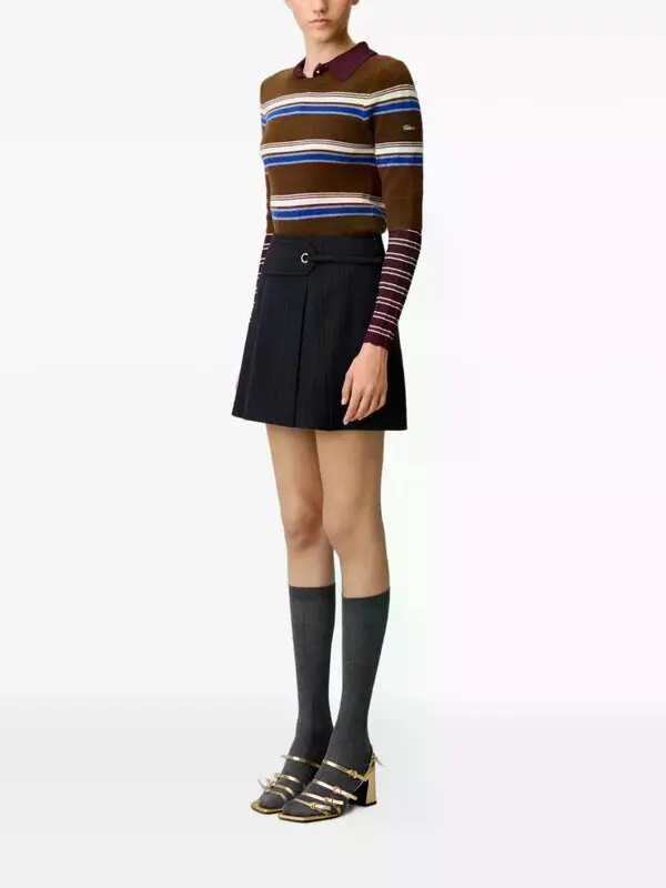 Claudie Pierlot Belted Striped Skirt