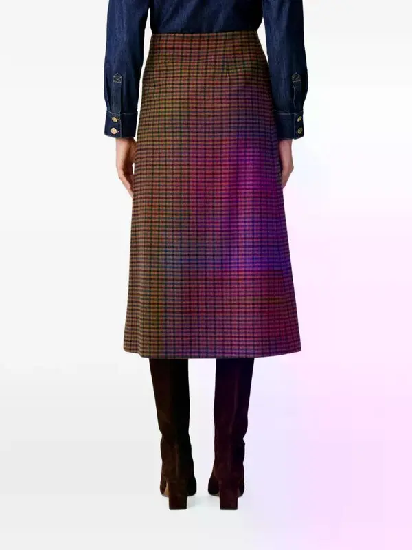 Claudie Pierlot Straight Check Wool Blend Skirt