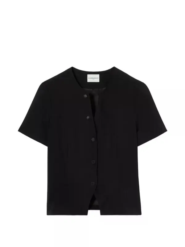 Claudie Pierlot Fitted Button-up V-neck Top