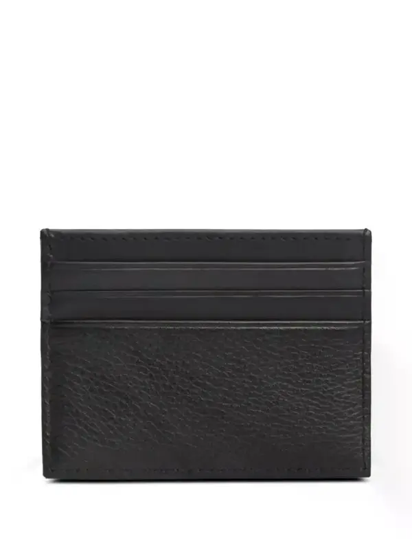 Tommy Hilfiger Th Logo-print Pebbled Card Holder - Black