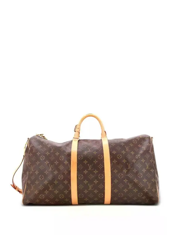 LOUIS VUITTON Keepall Bandouliere Monogram Canvas Travel Bag - Brown